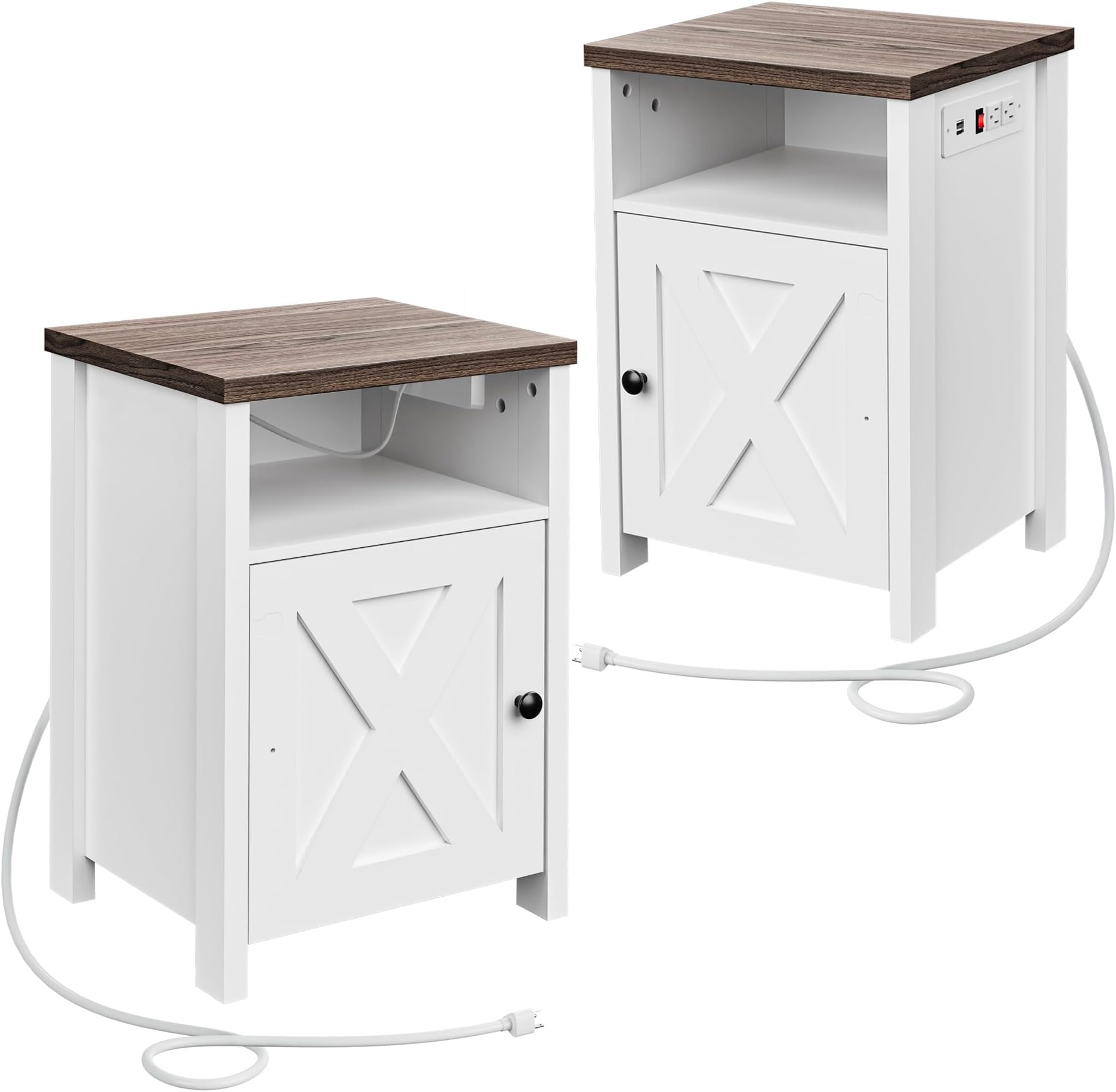 Amazon.com: Flamaker End Table, Nightstand Set of 2, Modern Bedside ...