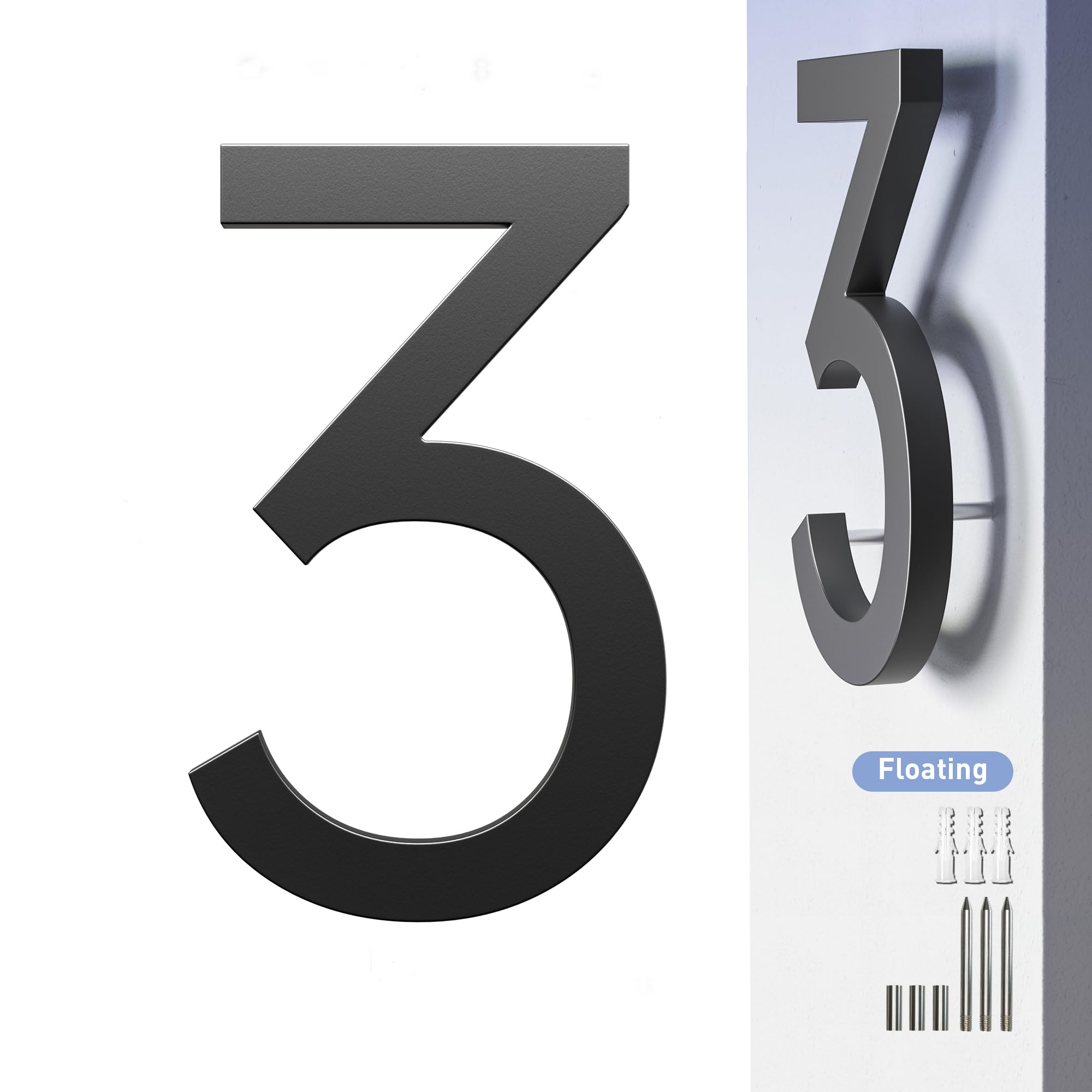 3 Floating House Numbers