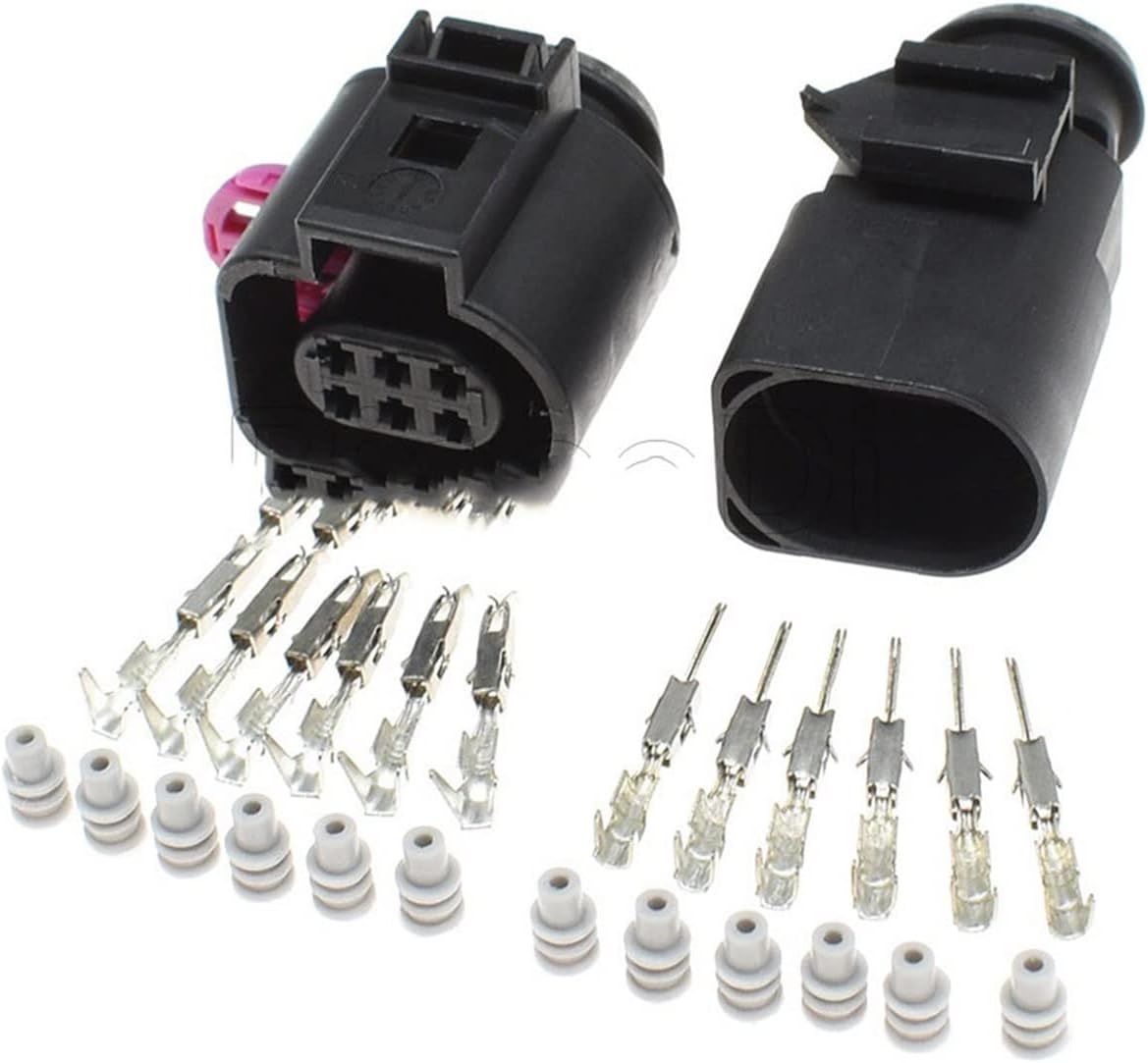 Amazon.co.jp: 1-20セット6ピン3B0973813 1J0973713 1.5mm自動温度センサープラグ防水電線コネクタの ...