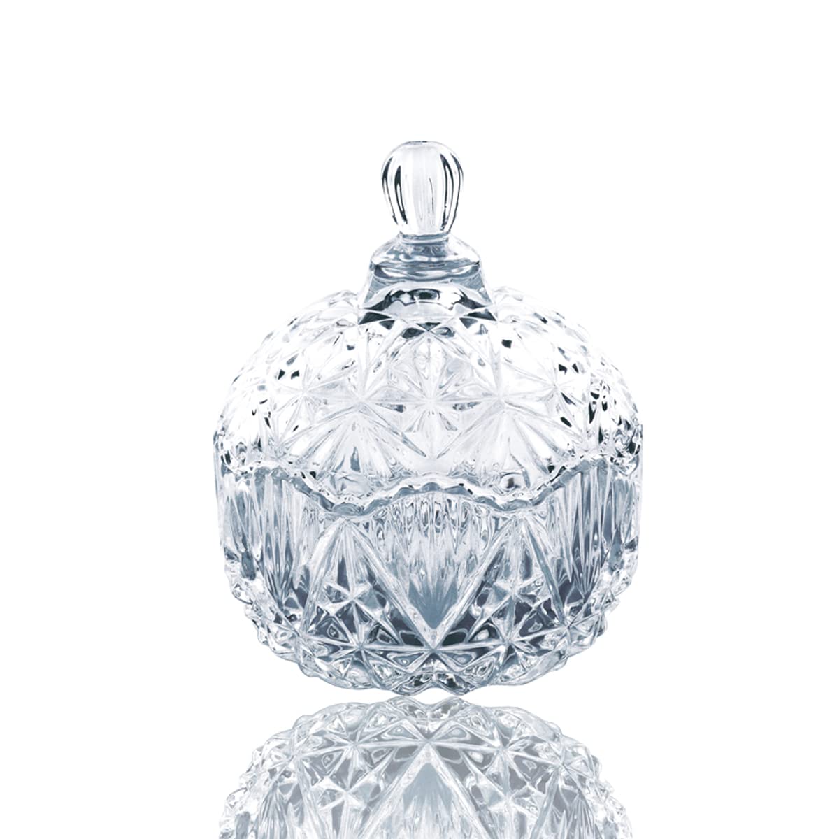 Glass Candy Jar with Lid, Crystal Candy Jar, Decorative Candy Bowl ...