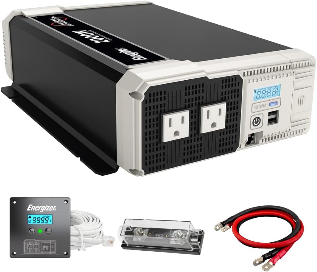 Amazon.com: Energizer 2000 Watts Pure Sine Wave Power Inverter 12V DC ...