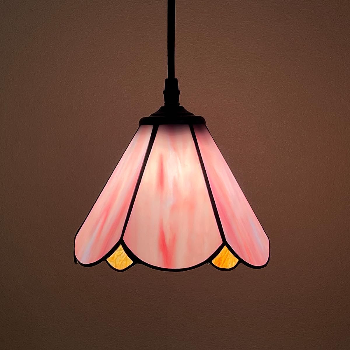 COTOSS Tiffany Pendant Light Fixtures - Mini Dimmable Plug in Pink ...
