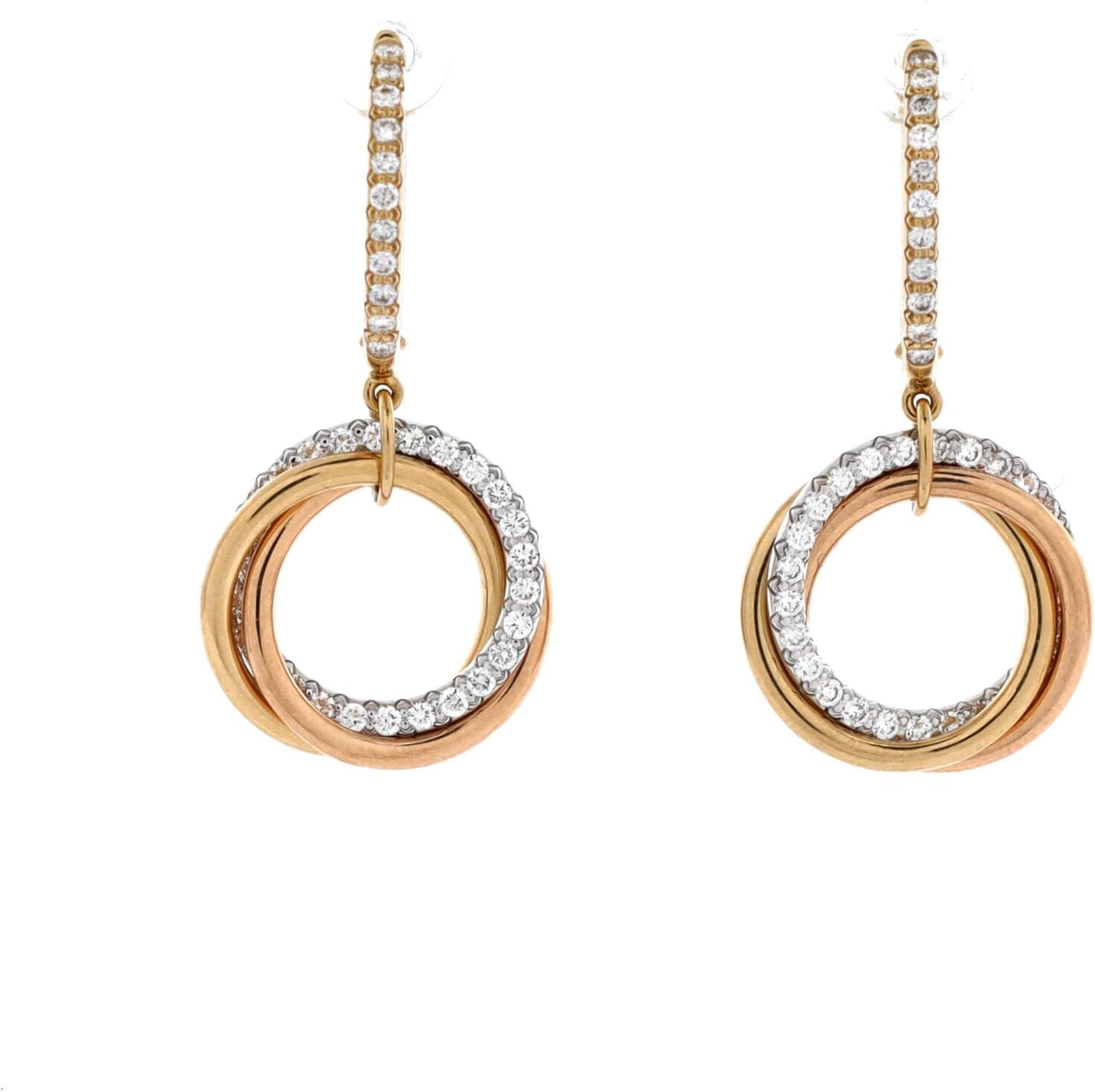 Amazon.com: Cartier, Pre-Loved Trinity Hoop Dangle Earrings 18K ...