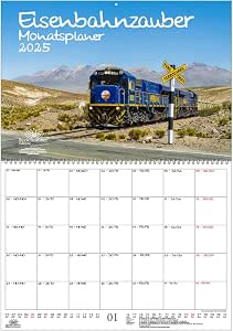 Railway Magic Planner DIN A2 Calendar for 2025 Railway Train Locomotive ...