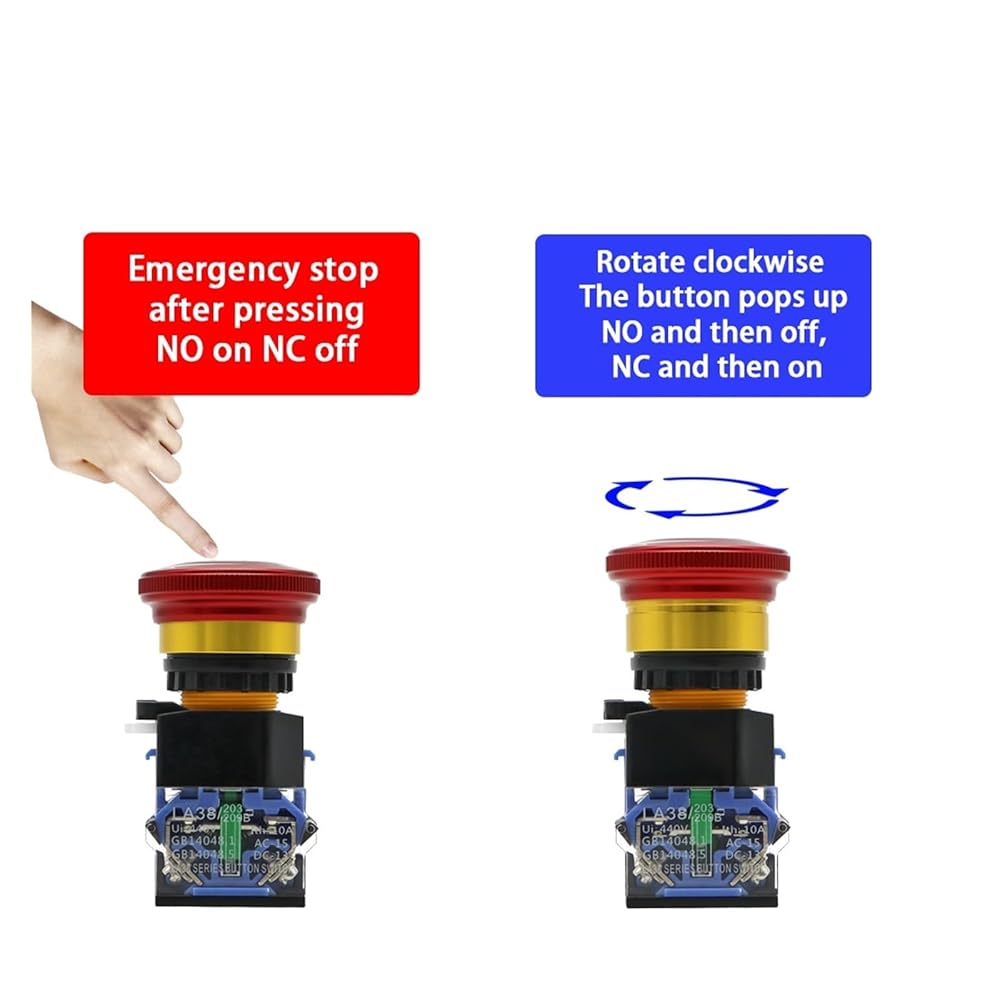 1pcs 22mm 10A Metal Emergency Stop Pushbutton Philippines | Ubuy