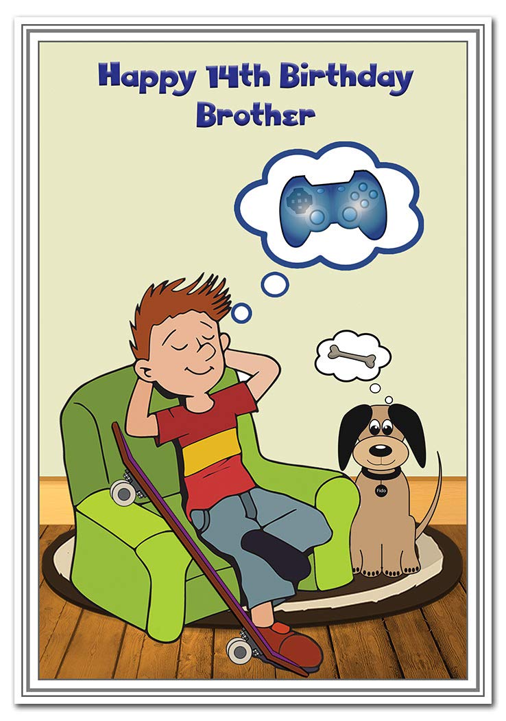 Cool 14th Birthday Card - Teenage Boy - Unusual Unique Special 14 year ...