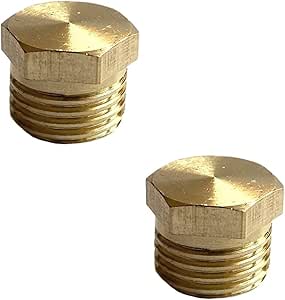 Brass Blanking Stop Caps, 2PCS BSP Female Male Thread Brass Hex Head ...
