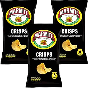 Marmite Snack Crisp Bundle with Marmite Multipack Crisps 6x25g (3 Pack ...