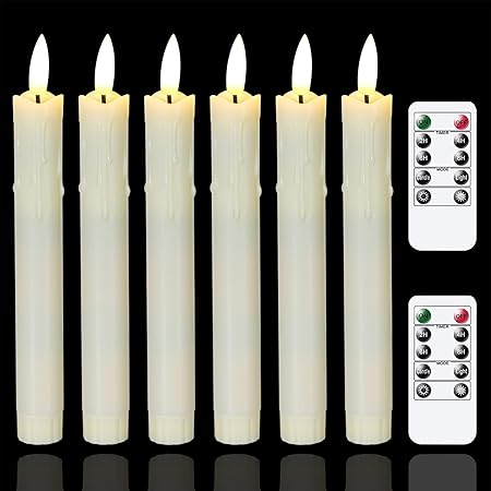 Amazon.com: Mavandes 6.4 Inches Plastic LED Taper Candles with Remote ...