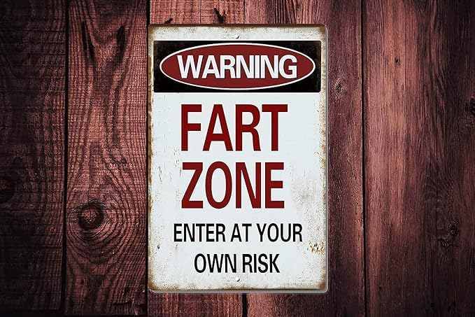 Amazon.com: Linqian Warning Fart Zone Funny Tin Sign Bar Pub Garage ...