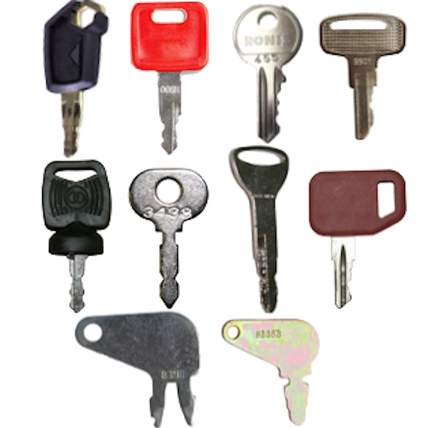 Heavy Equipment Key Set / 10 Keys ON Ring FITS Following: Bobcat CASE ...