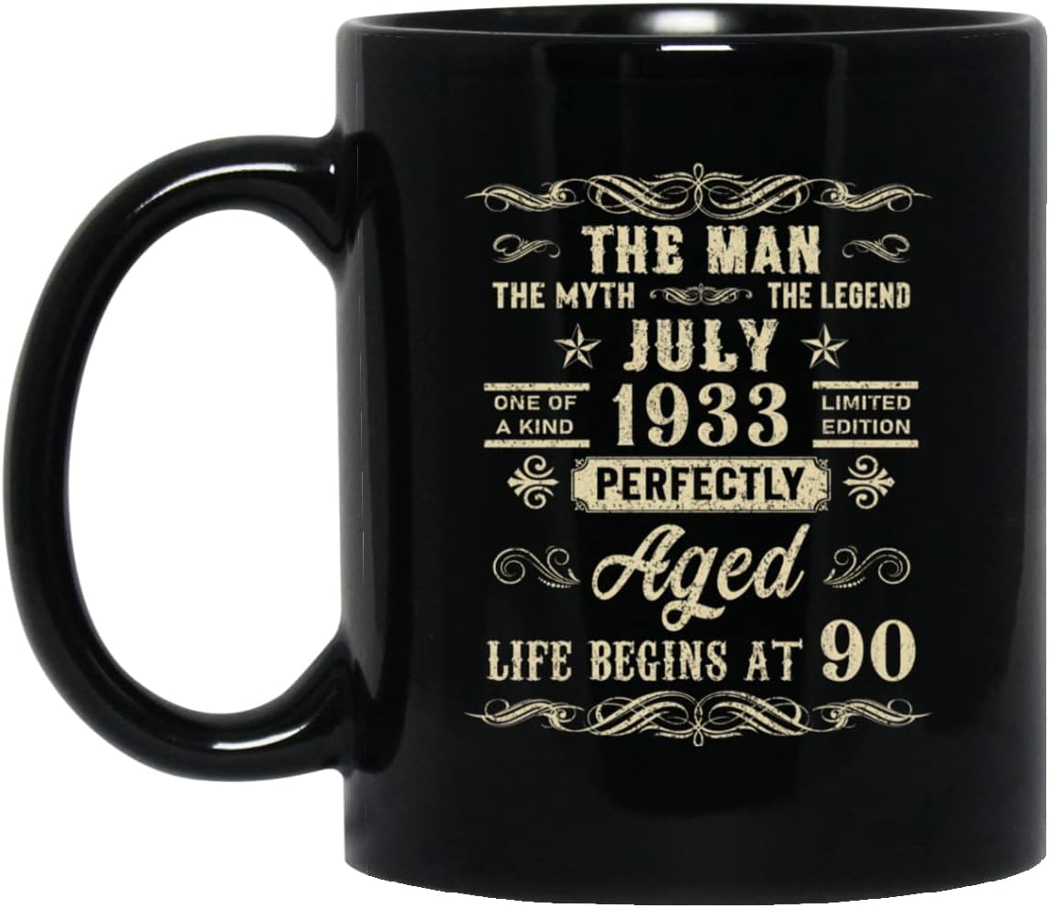 Amazon.com: 90th Birthday Men The Man Myth Legend July 1933 90 Years ...