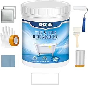 Amazon.com: BEKOMN Tub and Tile Paint Refinishing Kit 33oz with Tools,Water Based,Low Odor ...