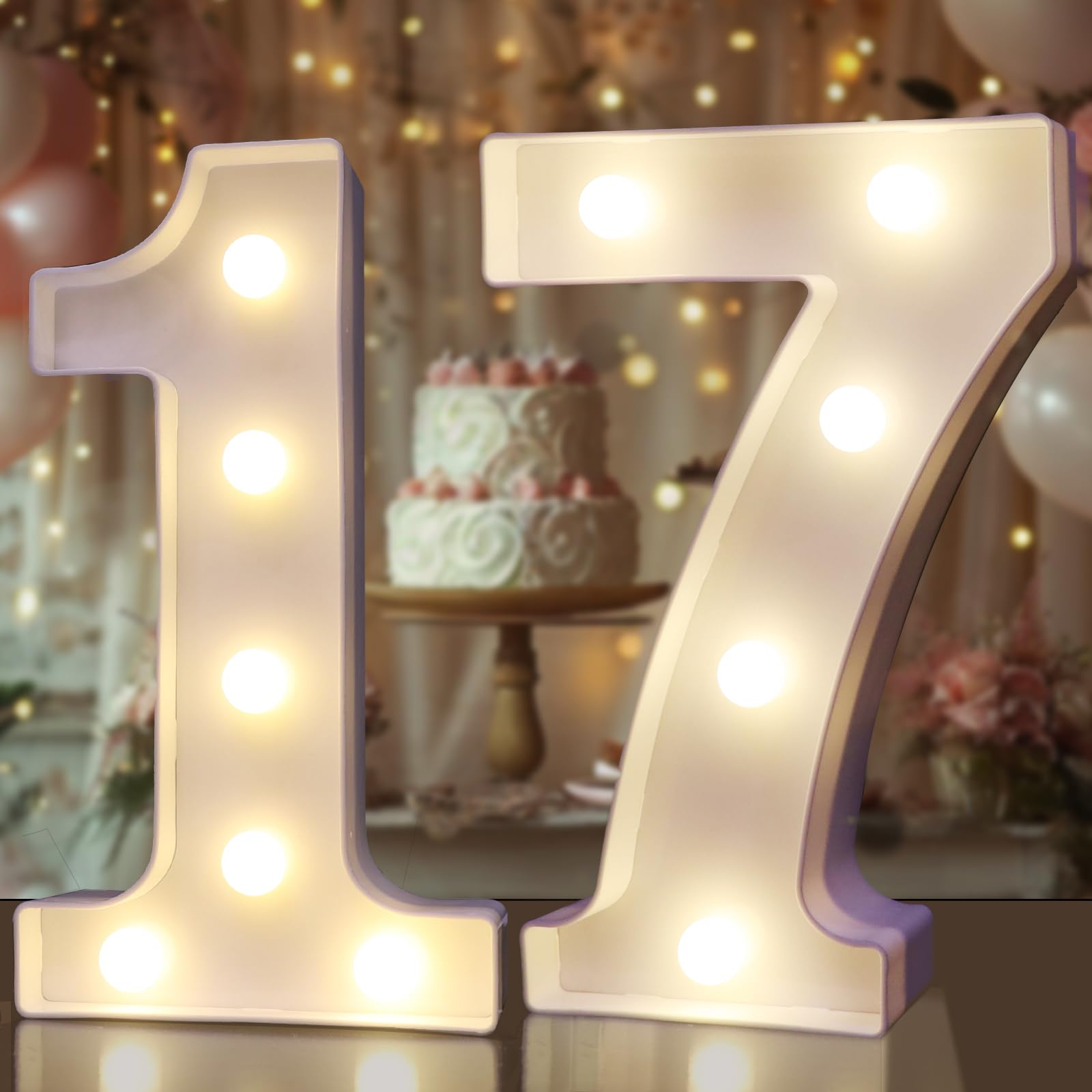 Snapklik.com : Pooqla Decorative Led Light Up Number Letters, White ...