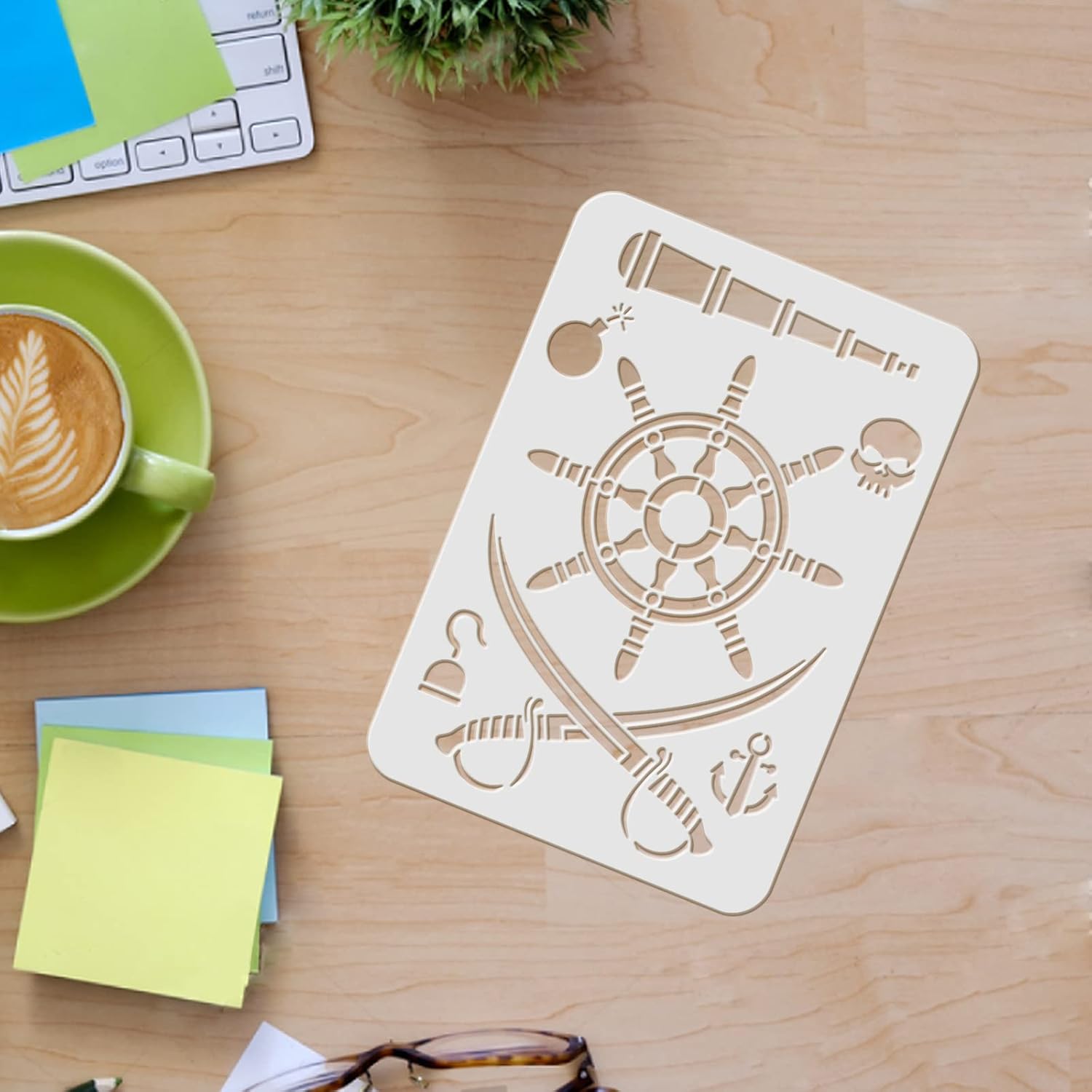 FINGERINSPIRE Nautical Stencils Template 29.7x21cm Plastic Rudder ...