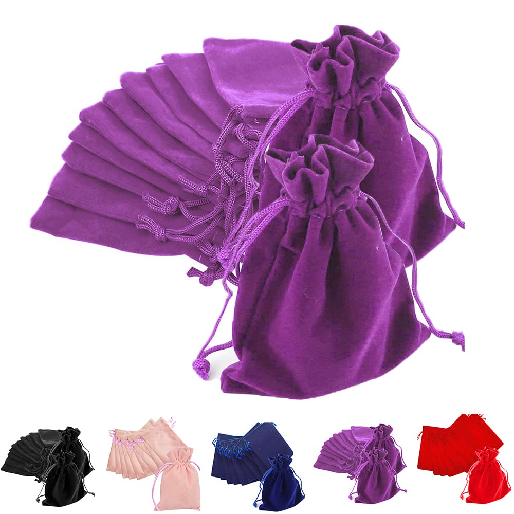 Time to Sparkle 10pcs 10x13cm Velvet Drawstring Bags Velvet Pouches for ...