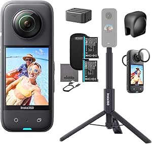 Amazon.com : Insta360 X3 72MP Waterproof 5.7K 360° VR AI Action Camera with Tripod Selfie Stick ...
