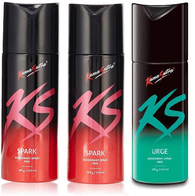 Buy Kamasutra KS Spark, Spark & urge Deodorant Spray Men 150 ml each ...
