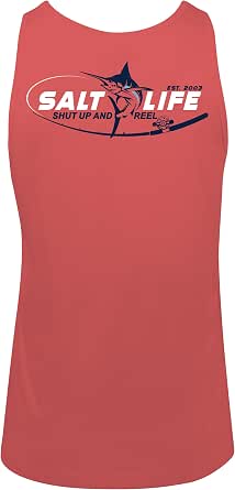 Salt Life Reel Time Tank, Burnt Coral, Small at Amazon Men’s Clothing store