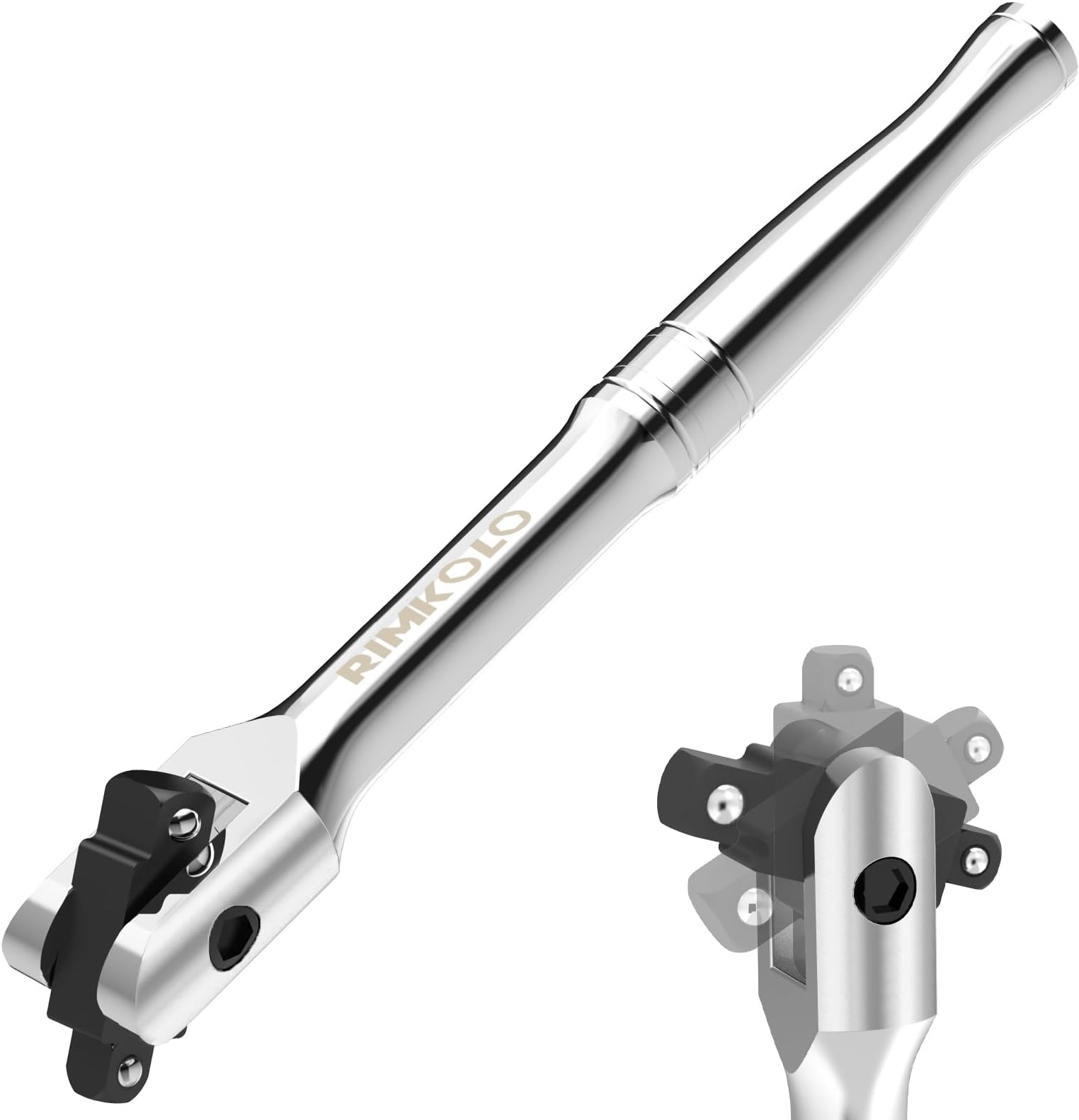 JANNO 18Inch 1/2 Breaker Bar With 1/2 to 3/8 Adapter, 180 Degree ...