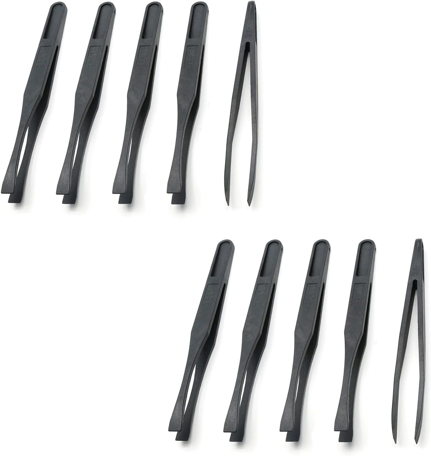 Amazon.com: Qjaiune 10Pcs Flat Tip Plastic Tweezers, Anti-Static & Anti ...