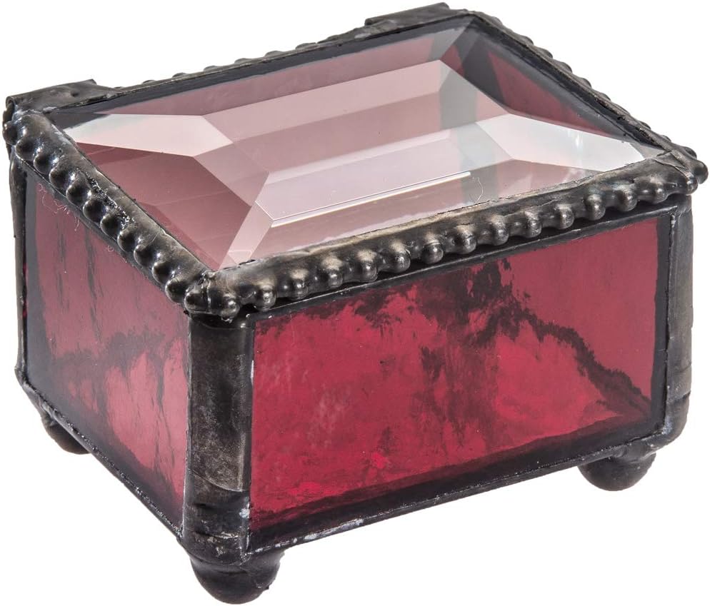 Amazon.com: Red Stained Glass Ring Box Small Jewelry Keepsake Trinket ...