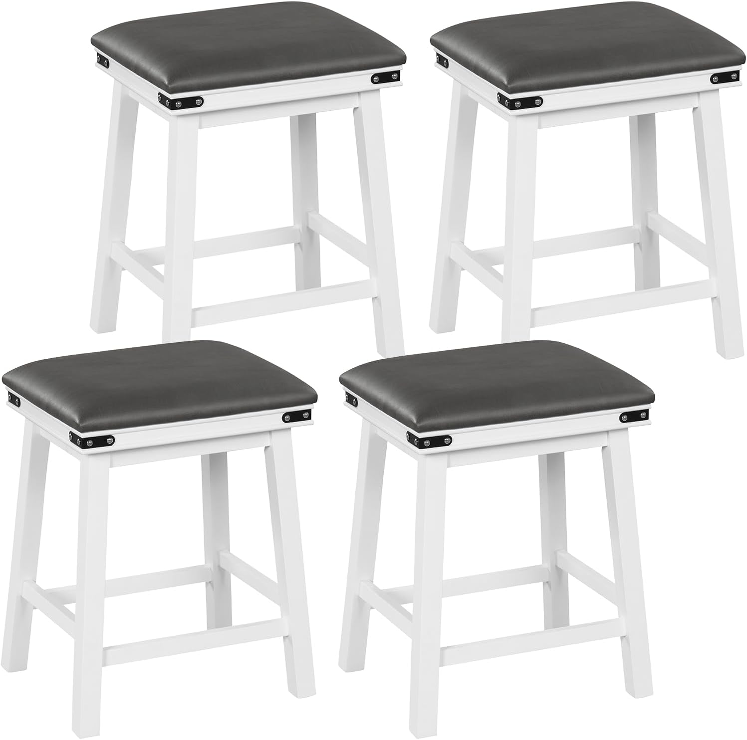 Amazon.com: Giantex 24" Counter Height Bar Stools Set of 4, Faux PU ...