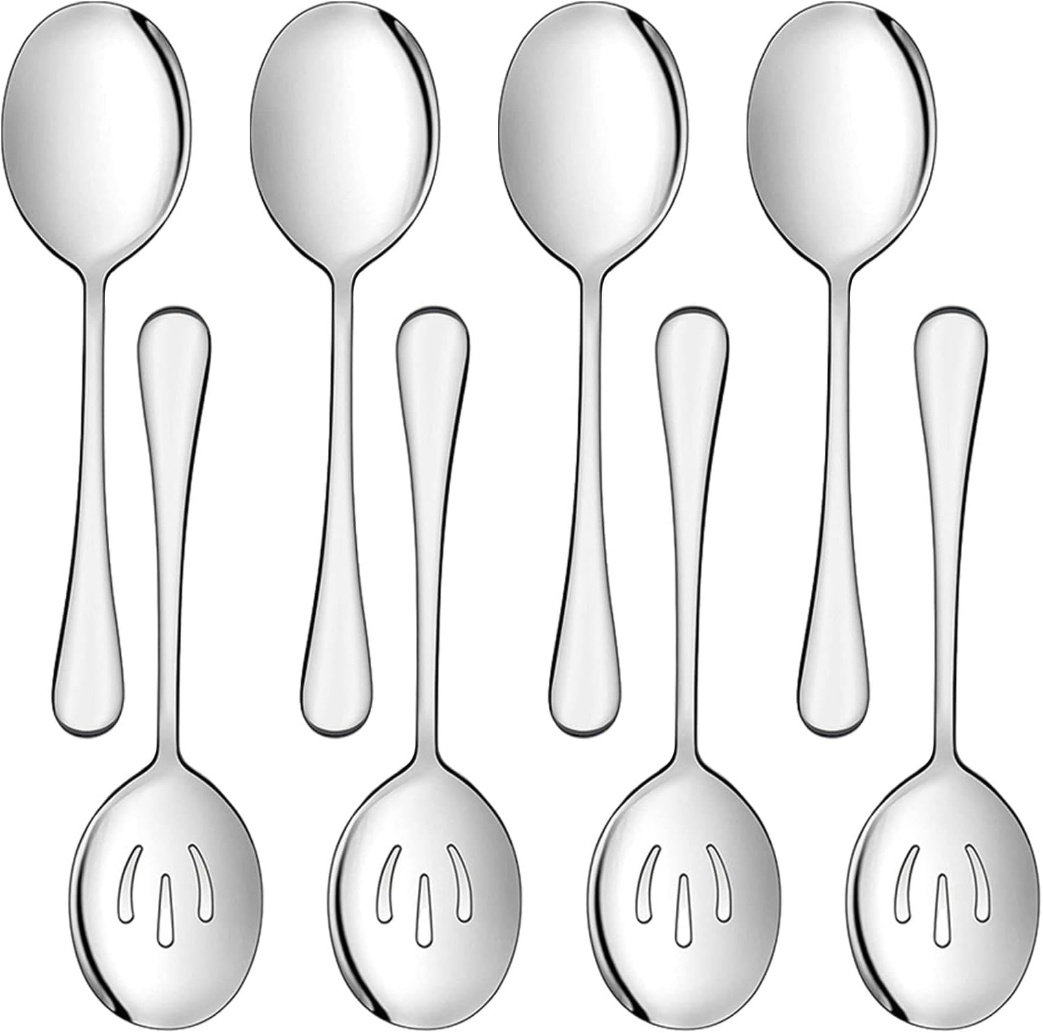 6PCS Stainless Steel Serving Spoons Set,Includes 3 Serving Spoons and 3 ...