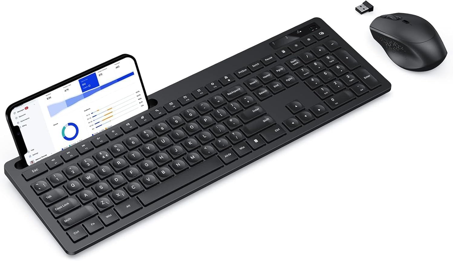 Seenda Wireless Keyboard and Mouse Combo, 2.4G Cordless USB Full Size ...
