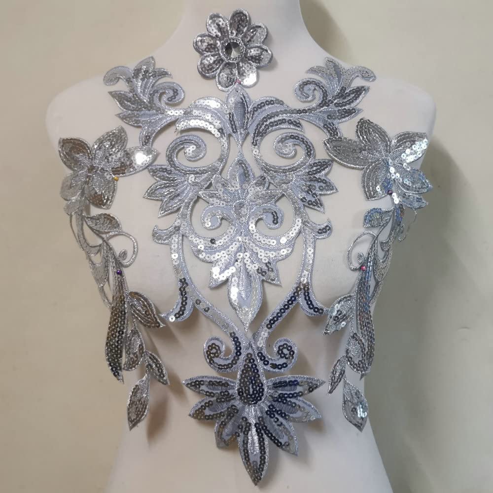 Amazon.com: Embroidered Decals Golden/Blue/Purple/Silver Trims Big Size ...