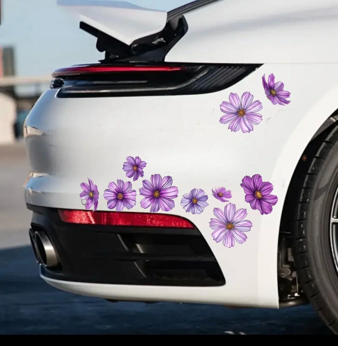 Amazon.com: Purple Watercolor Flowers Set for Car Decal Waterproof ...