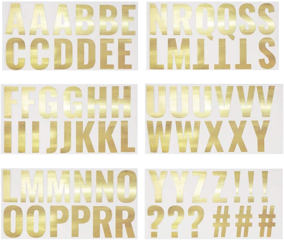 Amazon.com: Paper Junkie Large Gold Foil Letter Wall Stickers, Arts and ...