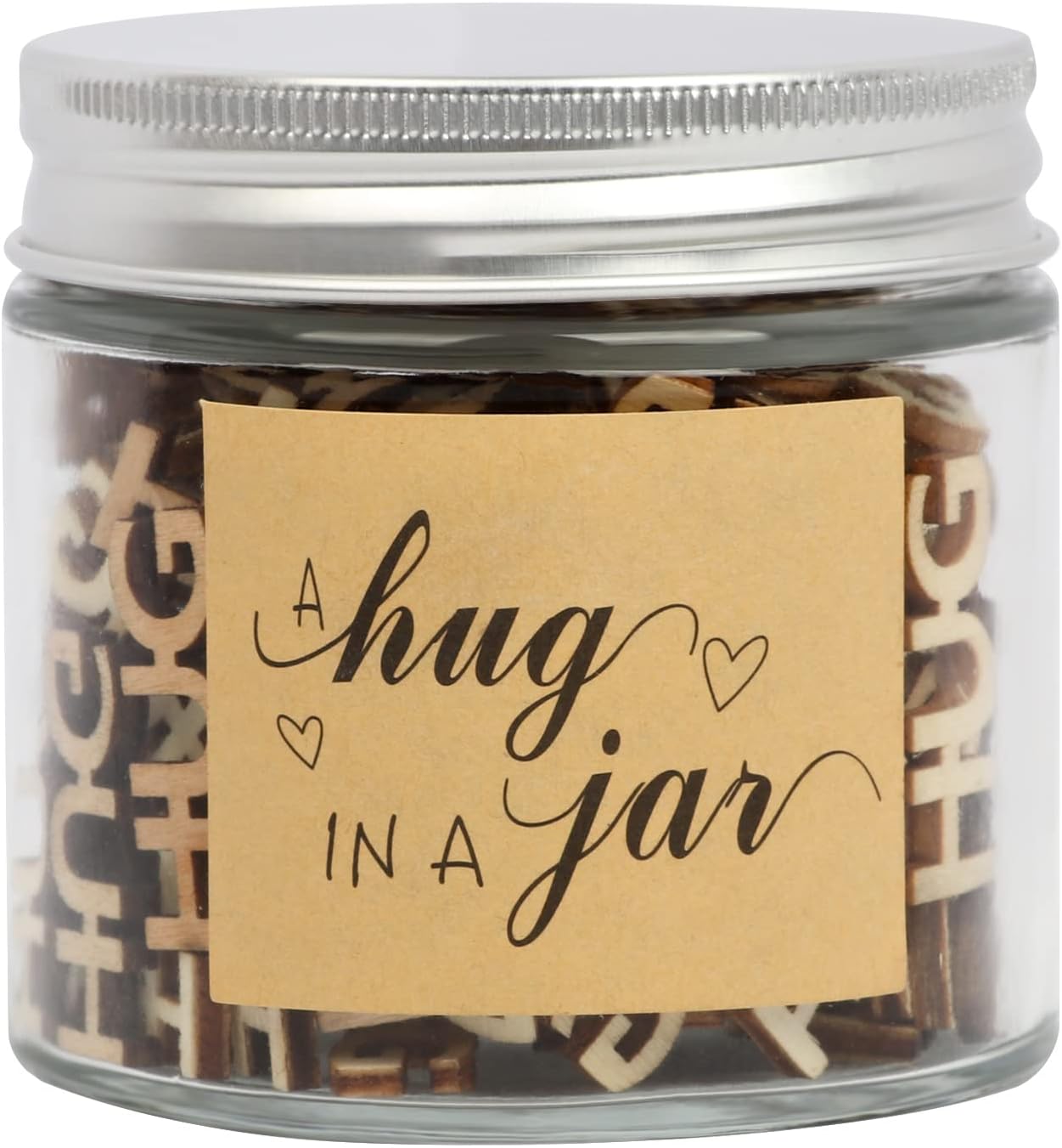 Amazon.com: IMUQI Hugs in a Jar, Hugs Wooden Cutouts Letter Piece, Jar ...