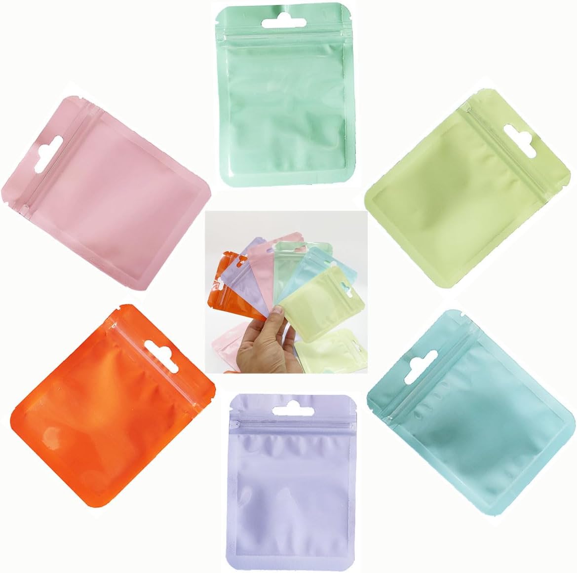 Amazon.com: 120pcs Self Locking Pastel Bag 4"x3" Clear Small Ziplock ...