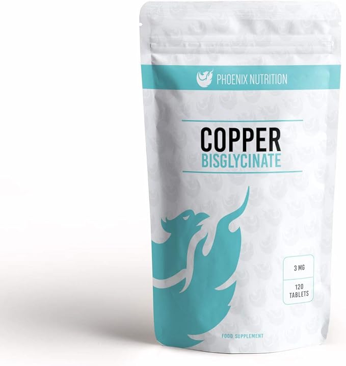 Copper Bisglycinate 3mg x 120 Tablets (Bioavailable Chelated Form) by ...