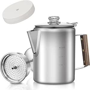 Amazon.com: shoxil Coffee Percolator with 100pcs Coffee Filters - 9 ...