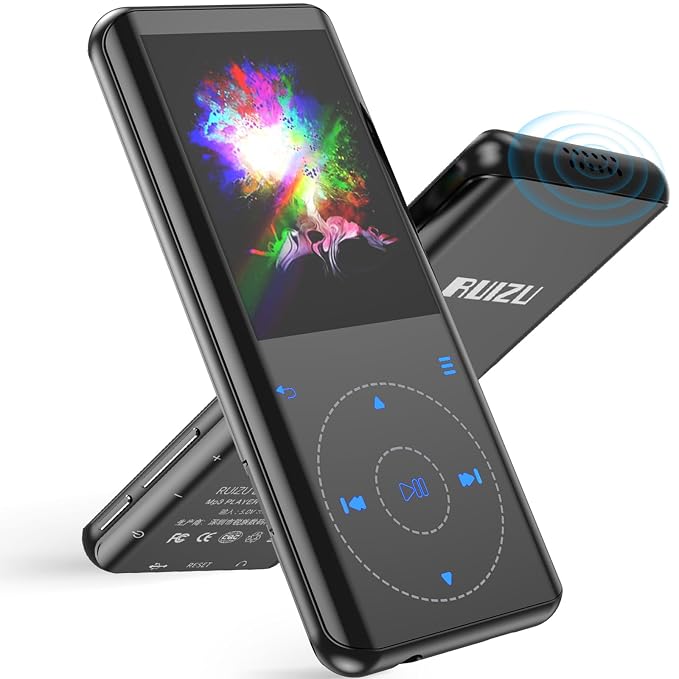 RUIZU 64GB MP3 Player with Bluetooth 5.3, 2.4-Inch Curved Screen, Sport ...