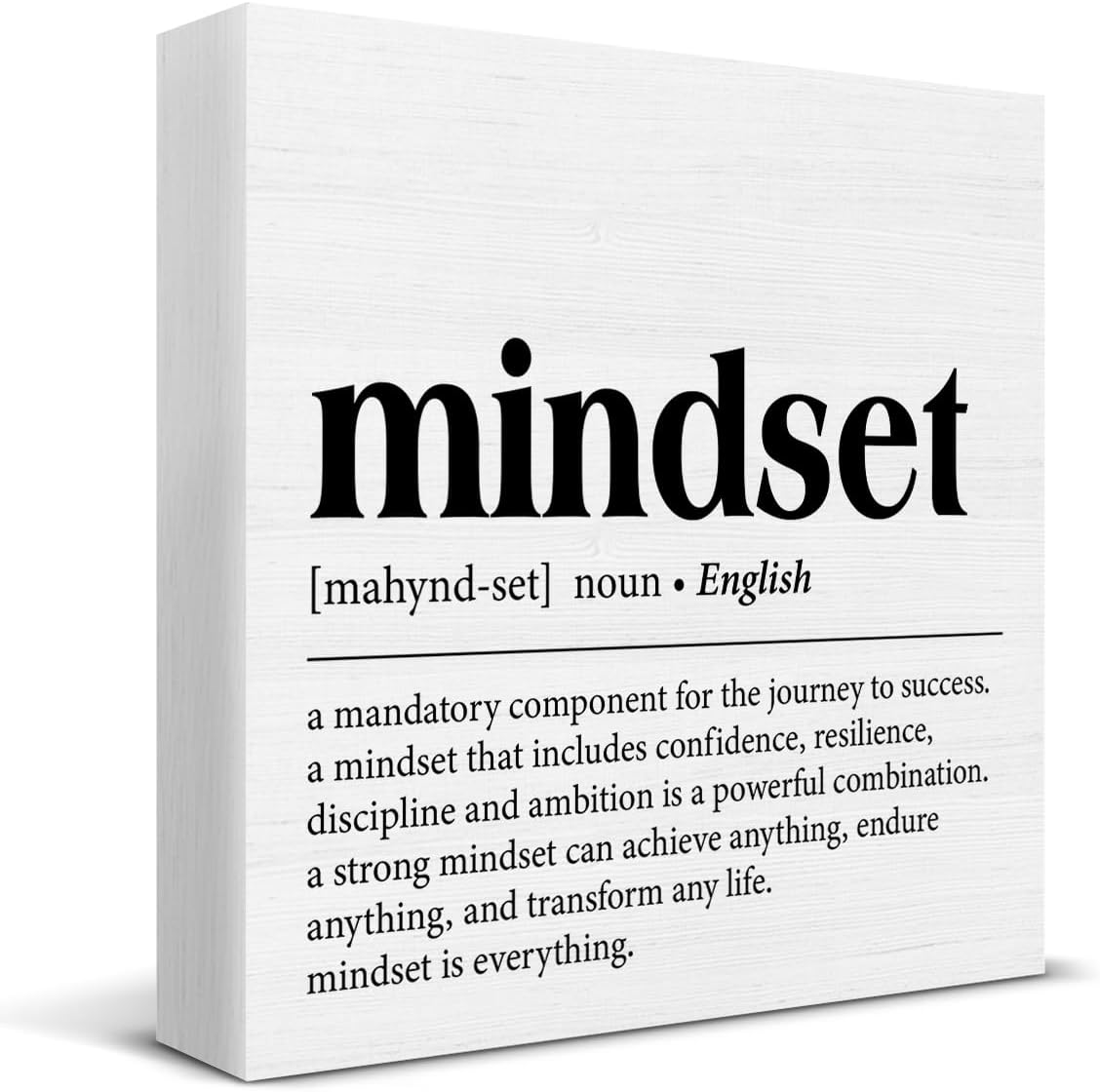 Amazon.com: HOIJAUMAI Inspirational Desk Signs Rustic Mindset ...