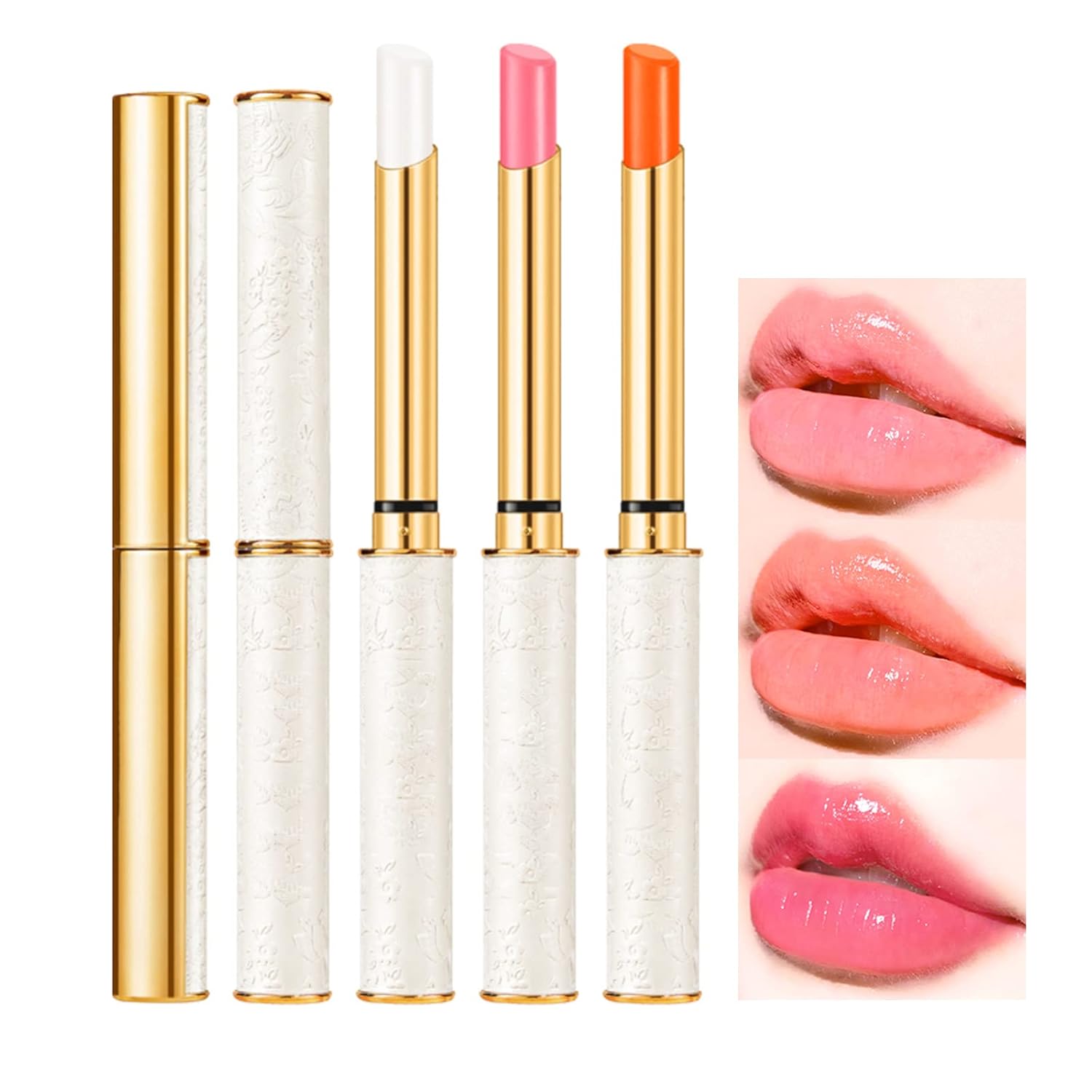 Amazon.com: 3 Pieces Color Changing Lip Balm Set, Magic Color Change ...