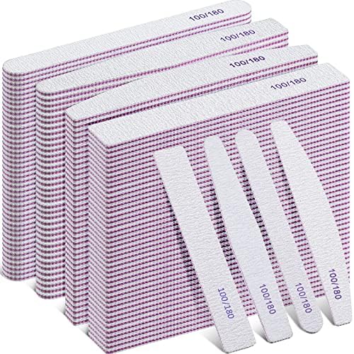 Amazon.com : 200 Pcs 4 Styles Nail Files Bulk 100/180 Grit Double Sides ...