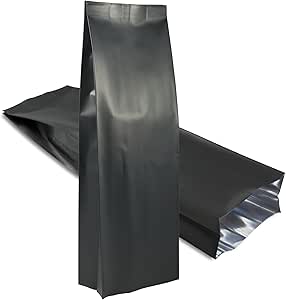 RIGHTPAK 25 Pcs of 1KG Side Gusset Black Matt Heat Seal Pouches for ...