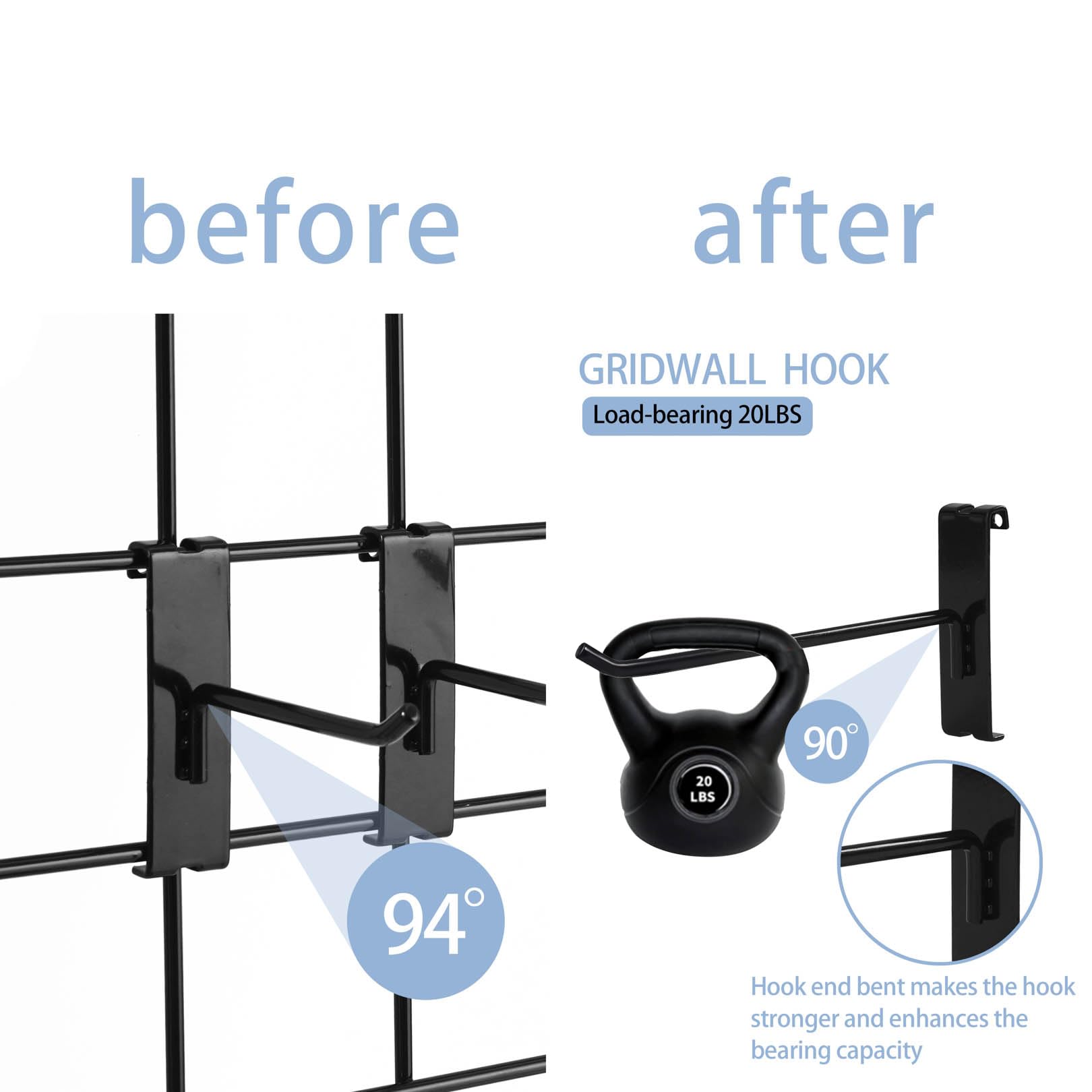 Snapklik.com : 7RiversART 7RiversARTBlack 8" Gridwall Hooks 12 Pcs ...