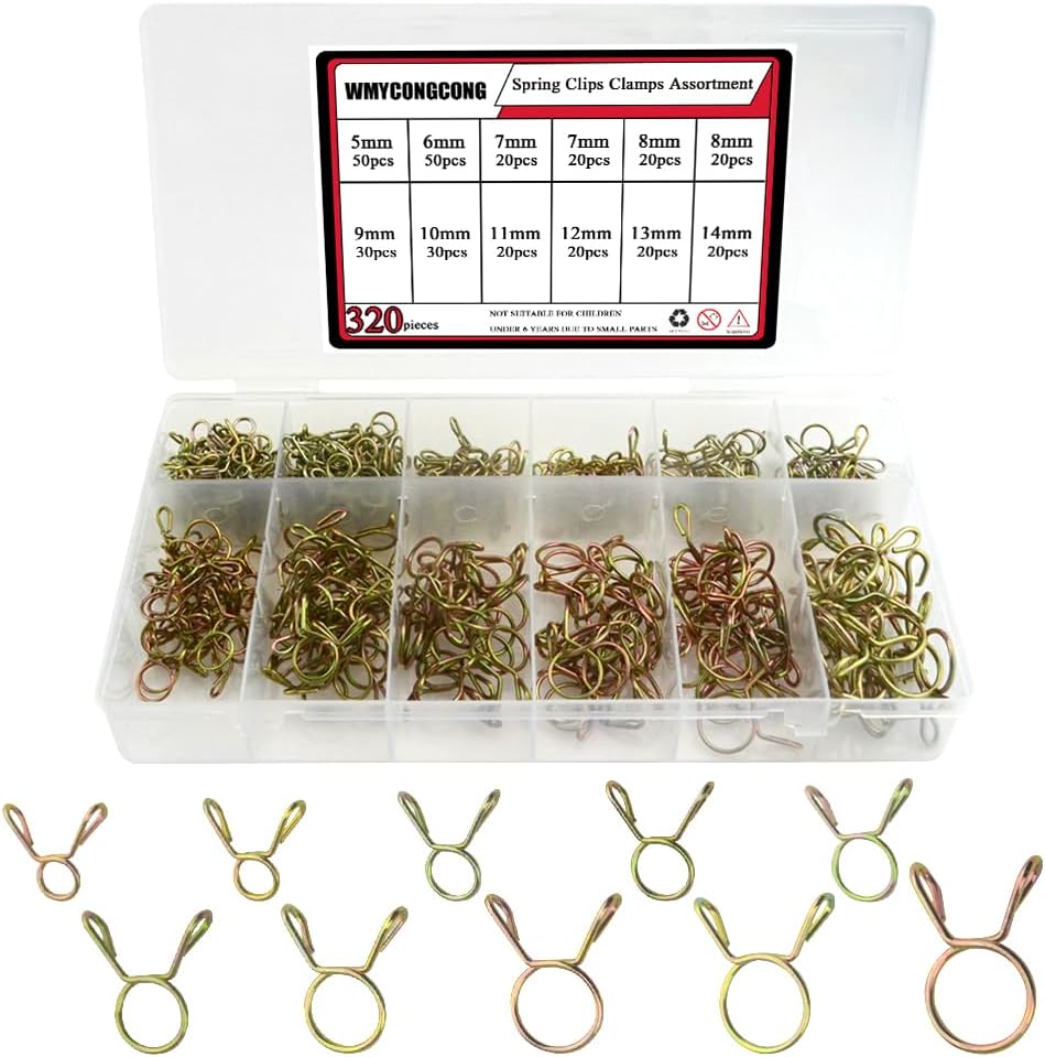 Amazon.com: WMYCONGCONG 250 PCS Double Wire Fuel Line Hose Tube Spring ...