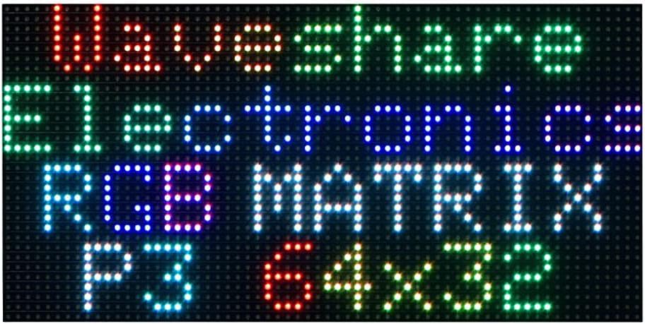 Waveshare RGB Full-Color LED Matrix Panel 2.5mm Pitch 64x32 Pixels Adjustable Brightness ...