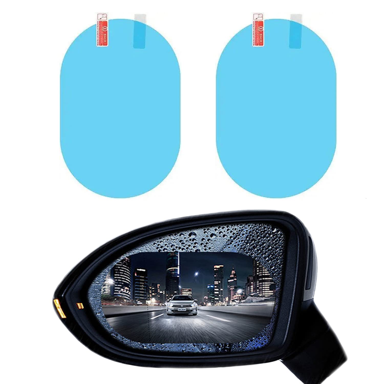Bowiemall 2 Pcs Car Rearview Mirror Film Rainproof Waterproof Mirror ...