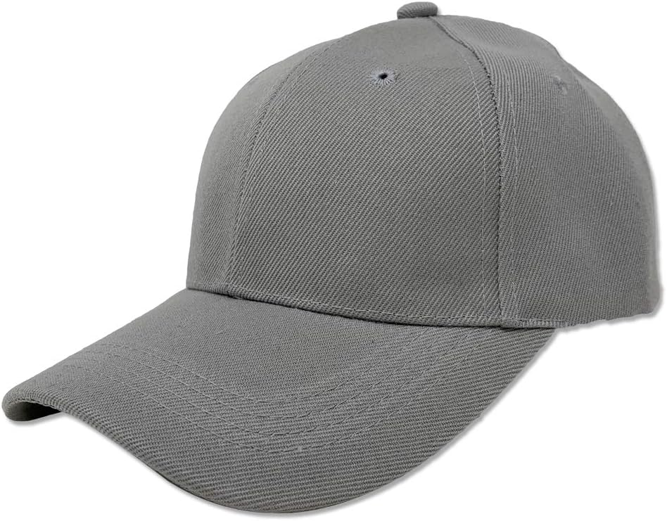 GREAT CAP Plain Ball Cap - Classic 6 Panels Round Bill Baseball Hat Hot ...