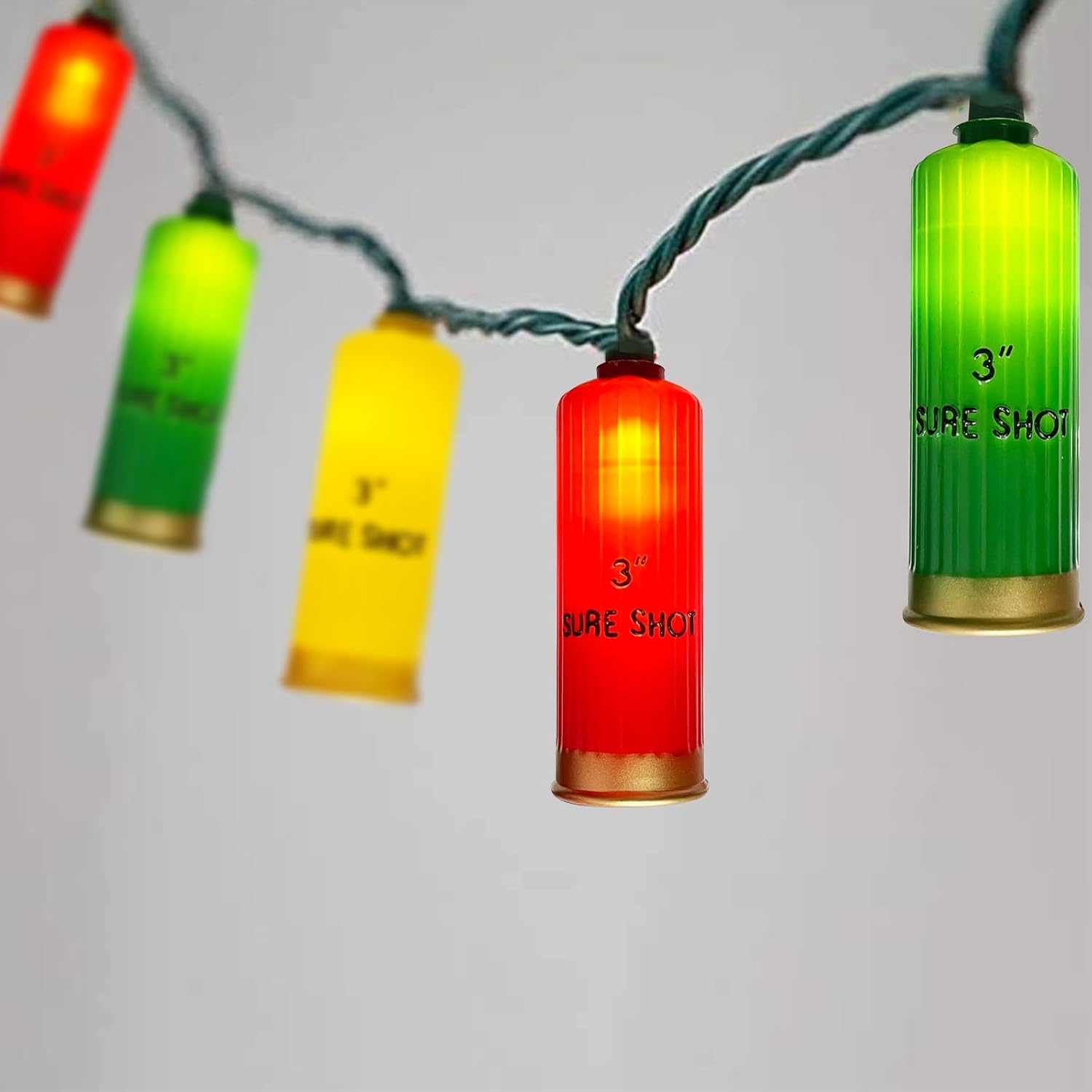 Multicolor Shotgun Shell String Lights Plug in, 8.5Ft Outdoor Christmas ...