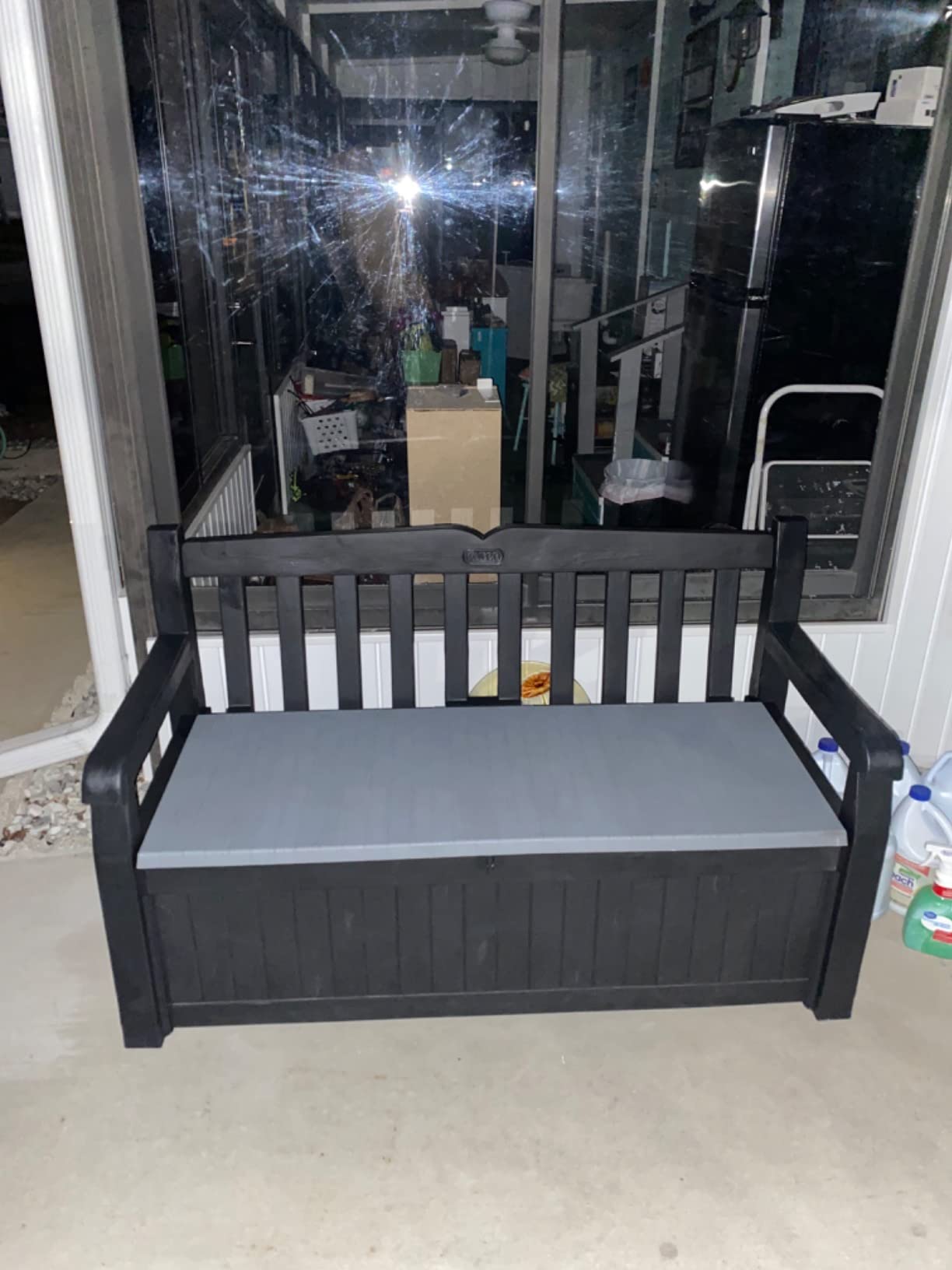 $40/mo - Finance Keter Solana 70 Gallon Storage Bench Deck Box Grey ...