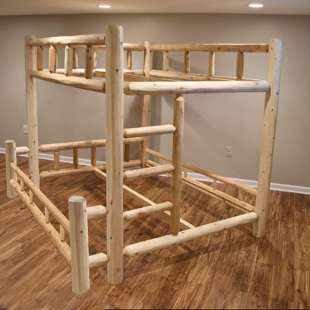 Amazon.com: Midwest Log Furniture - Premium Log Bunkbed - Twin Over ...