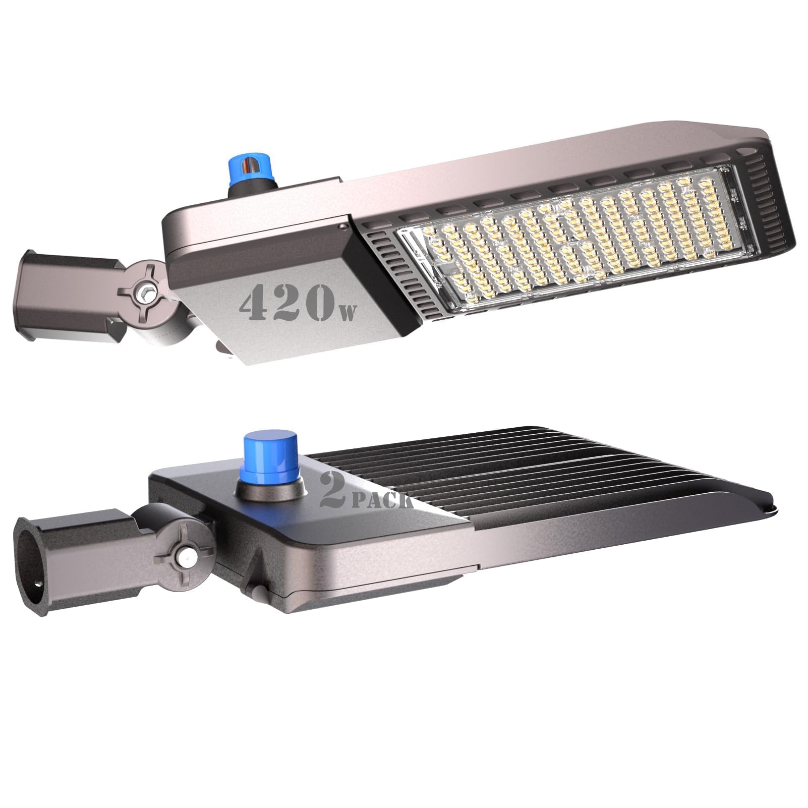 2Pack 420W LED Parking Lot Lighting 60000LM 5000K LED Pole Lights ...
